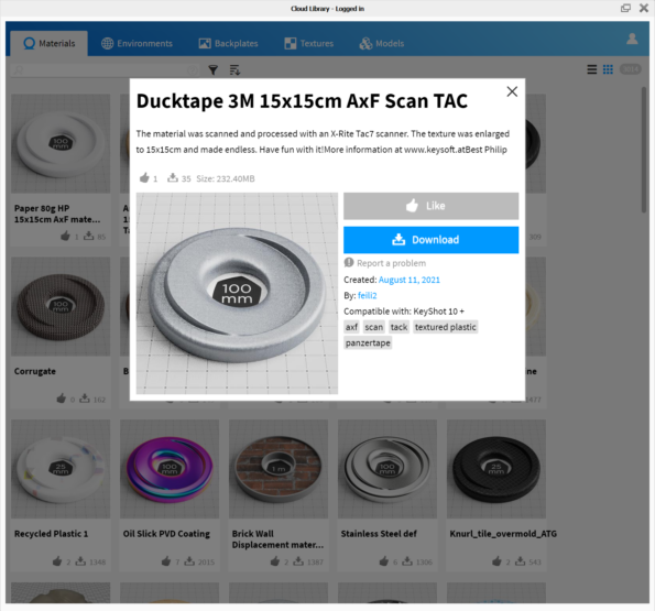 Amazing AxF Material Scans for Your KeyShot Scenes